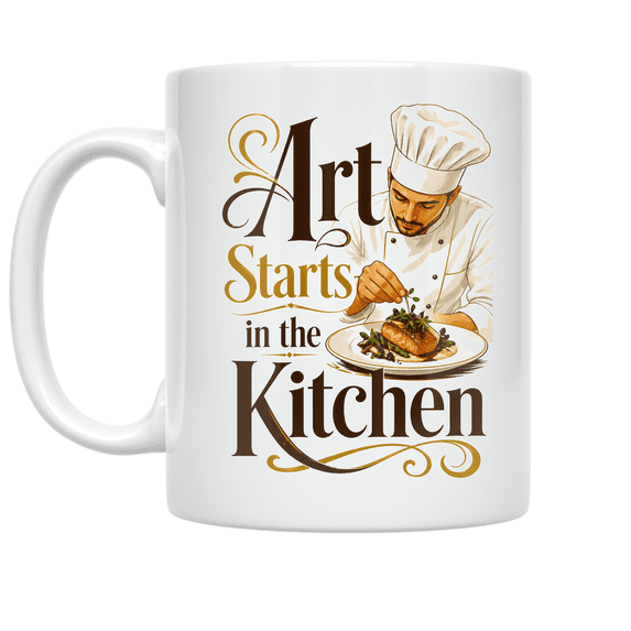 Art Starts in the Kitchen - Culinary Enthusiast - 11 oz Ceramic Coffee ...