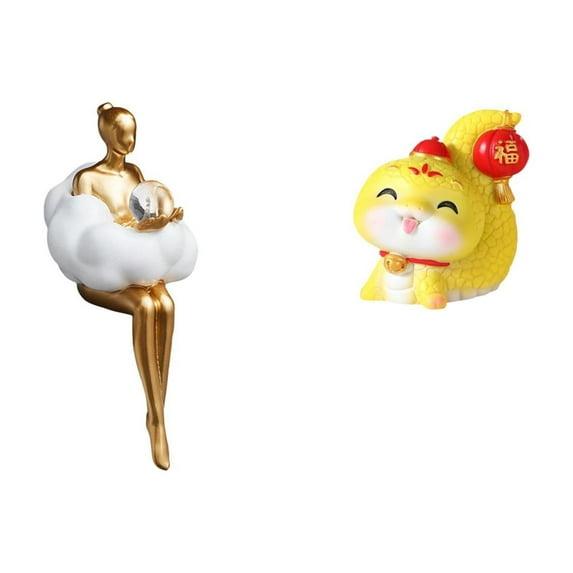 Art Statue Figurine Abstract Sculpture Cartoon Snake Resin Material ...