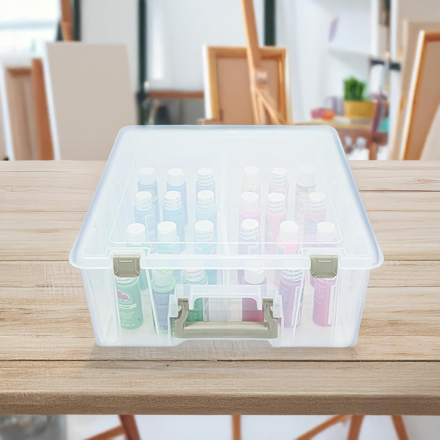 Art Storage Case with 8 Removable Compartments, Double Deep Design ...