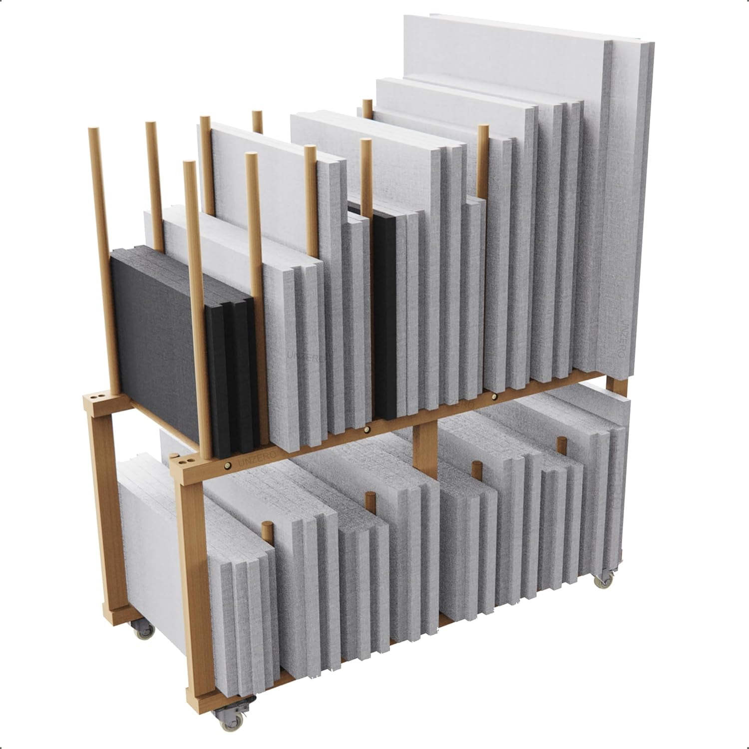 Art Storage Rack with Handle & Caster Wheels for Canvas Boards, Drawing ...