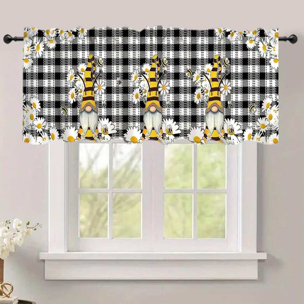 Art Studio 54x18 Inches Elf Cute Bee Window Treatment Valance Daisy ...