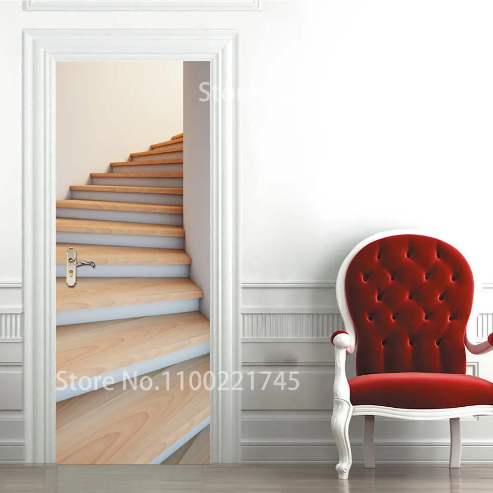 Art Style Door Sticker Papier Peint Panoramique PVC Waterproof Self ...