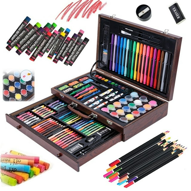 Art Supplies, 123-Pack Deluxe Art Set with Wooden Case, Art Case ...