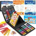 Art Supplies, 283 Pieces Drawing Set Art Kits with Trifold Easel, 2 ...
