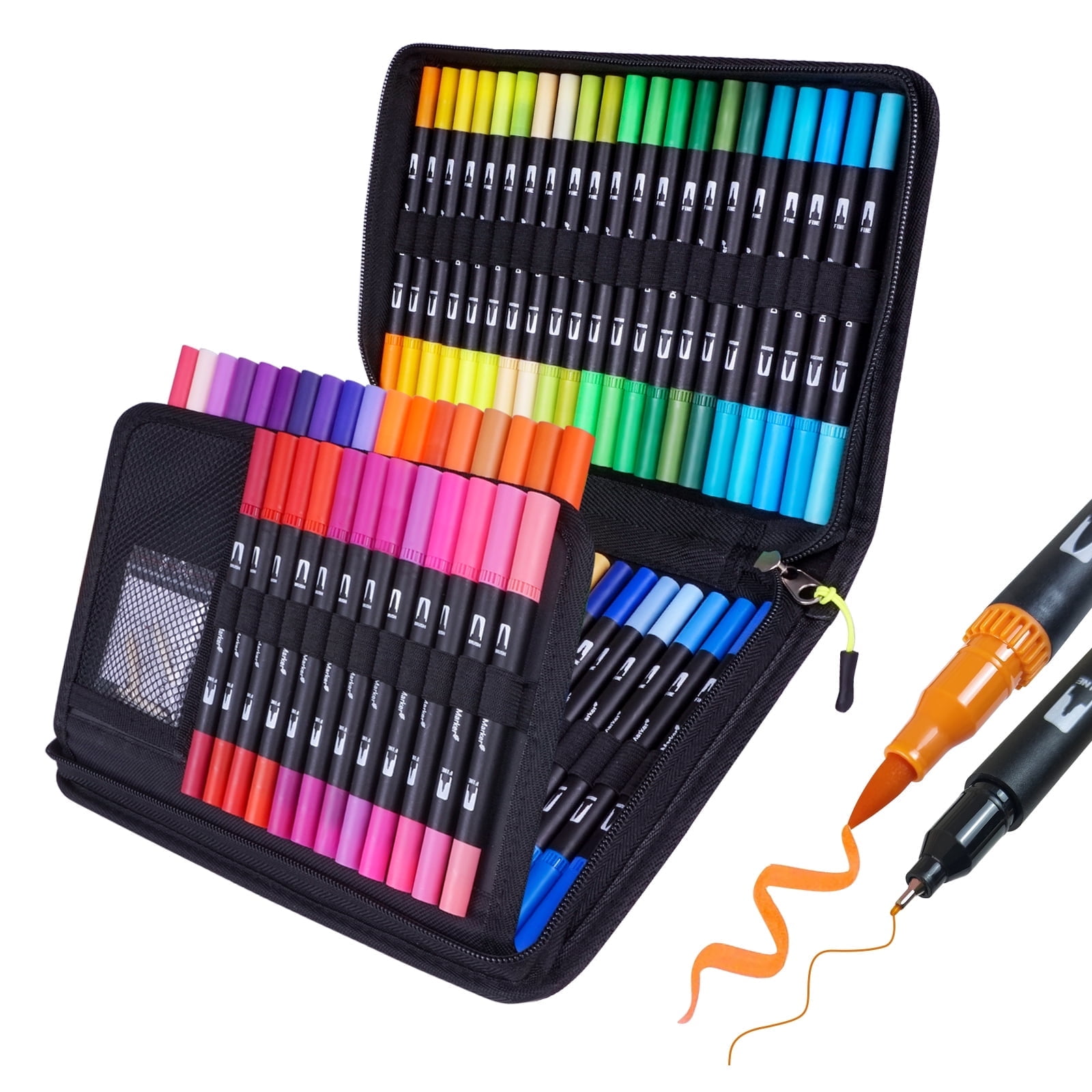 Brush Pens/Markers, Set of 72 - Dual Brush Marker Pens Fine Tip ...
