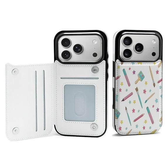 Art Supplies Star Pattern Leather Wallet Case for iPhone 17 Pro Max ...