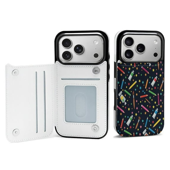 Art Supplies Star Pattern Leather Wallet Case for iPhone13 mini Wallet ...