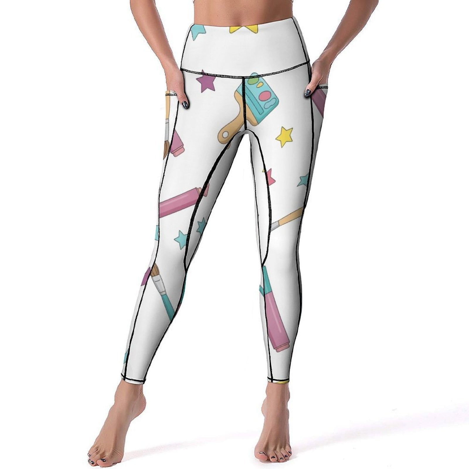 Art Supplies Star Pattern Pants Leggings for Fitness Fitness Woman ...