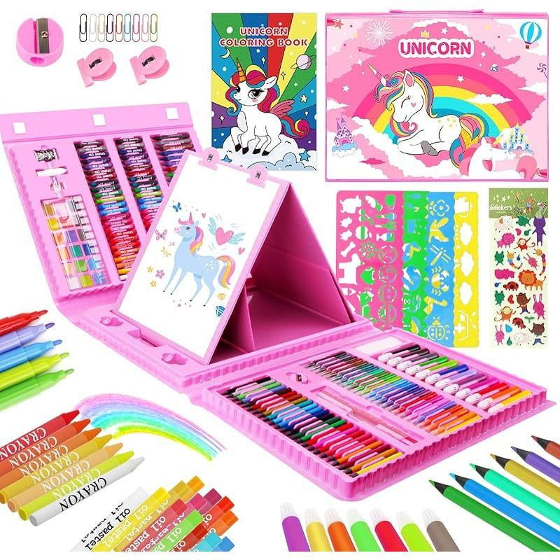 Art Supplies for,Drawing Kits Unicorn Art Case Coloring Set with Double ...