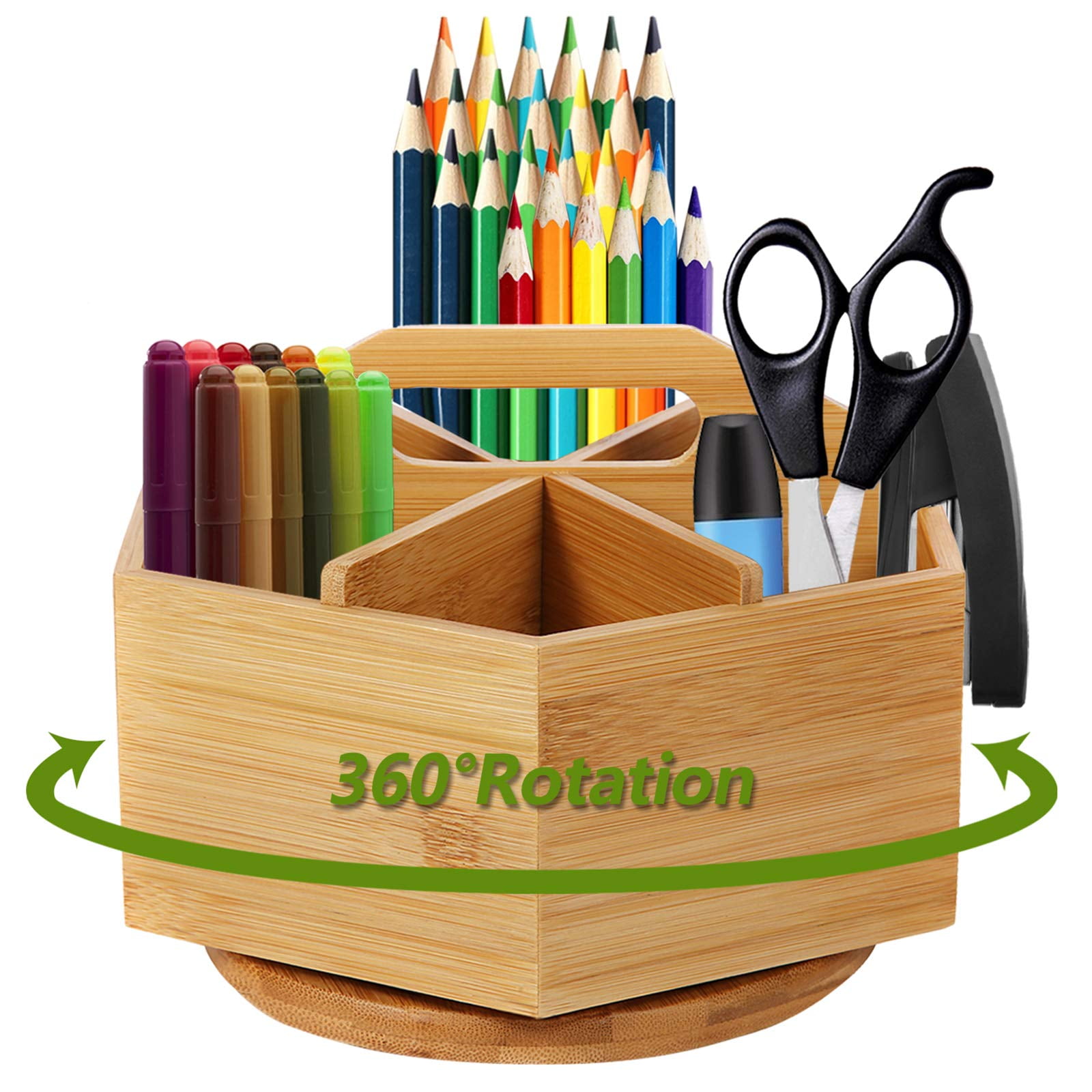 Art Supply Organizer Rotating Pencil Pen Holder Office Supplies Desktop ...