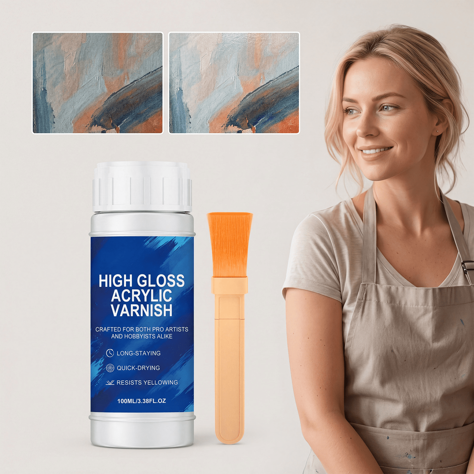 Art Supply Set, Varnish for Acrylic Painting, Artist Grade Acrylic ...