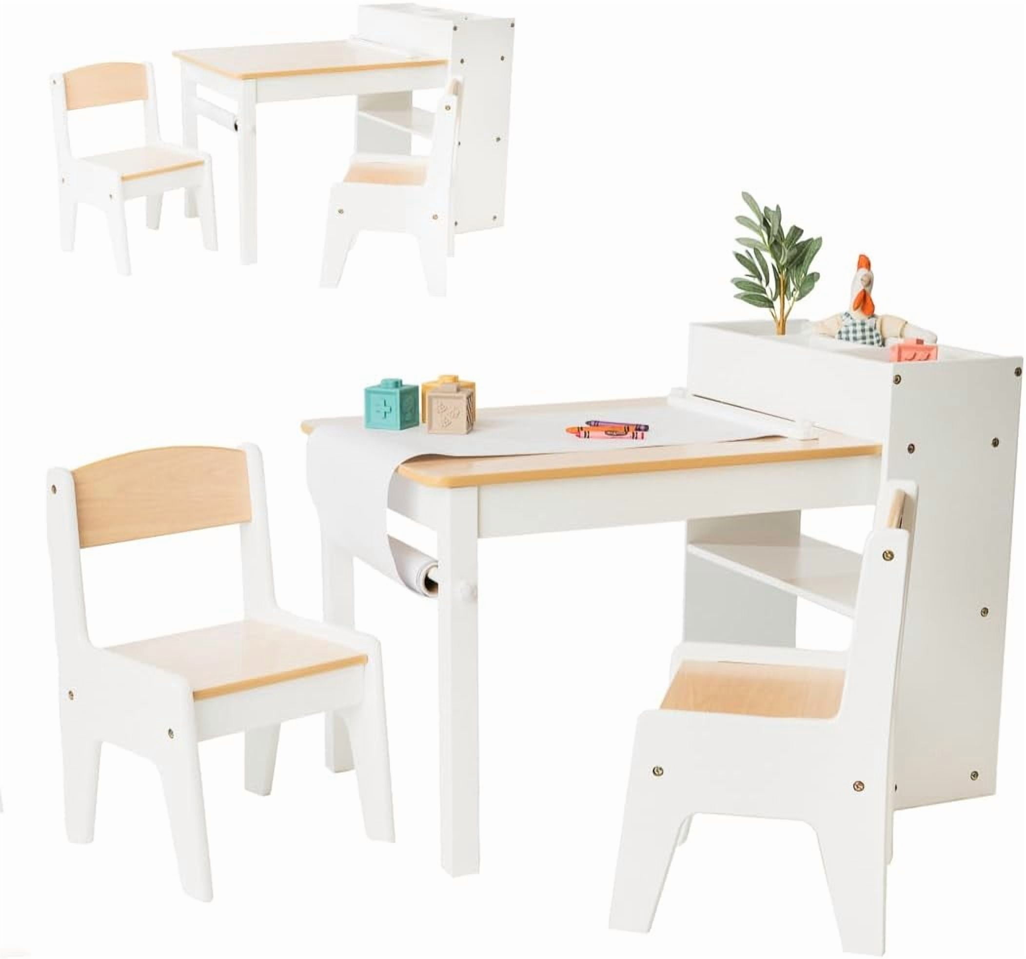 Art Table for - 3 in 1 Table and Chairs Set (2 Chairs Included), White ...