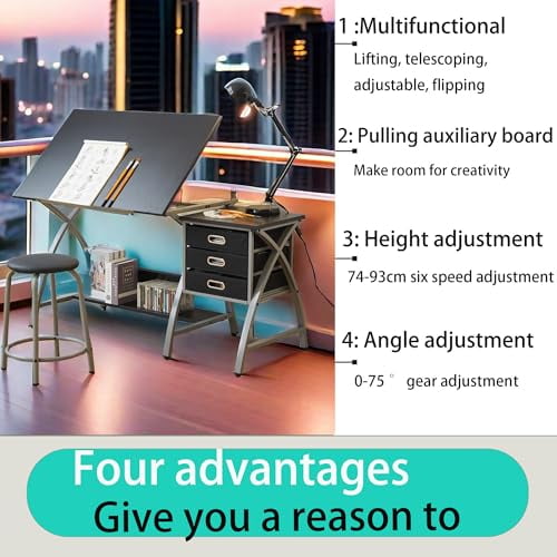 Art Table for Adults,Drafting Table, Adjustable Professional Art ...
