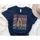 Art Teacher Shirt Leopard Initial Teacher Gift - Walmart.com