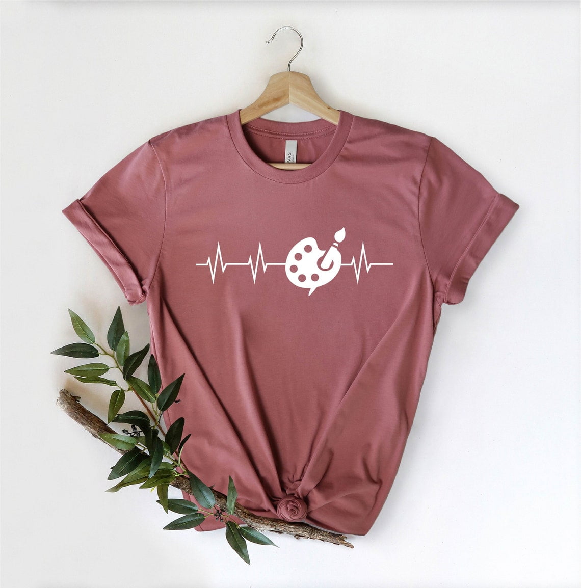 Art Teacher Shirt, Painter Palette Heartbeat Design Tee, Creative ...