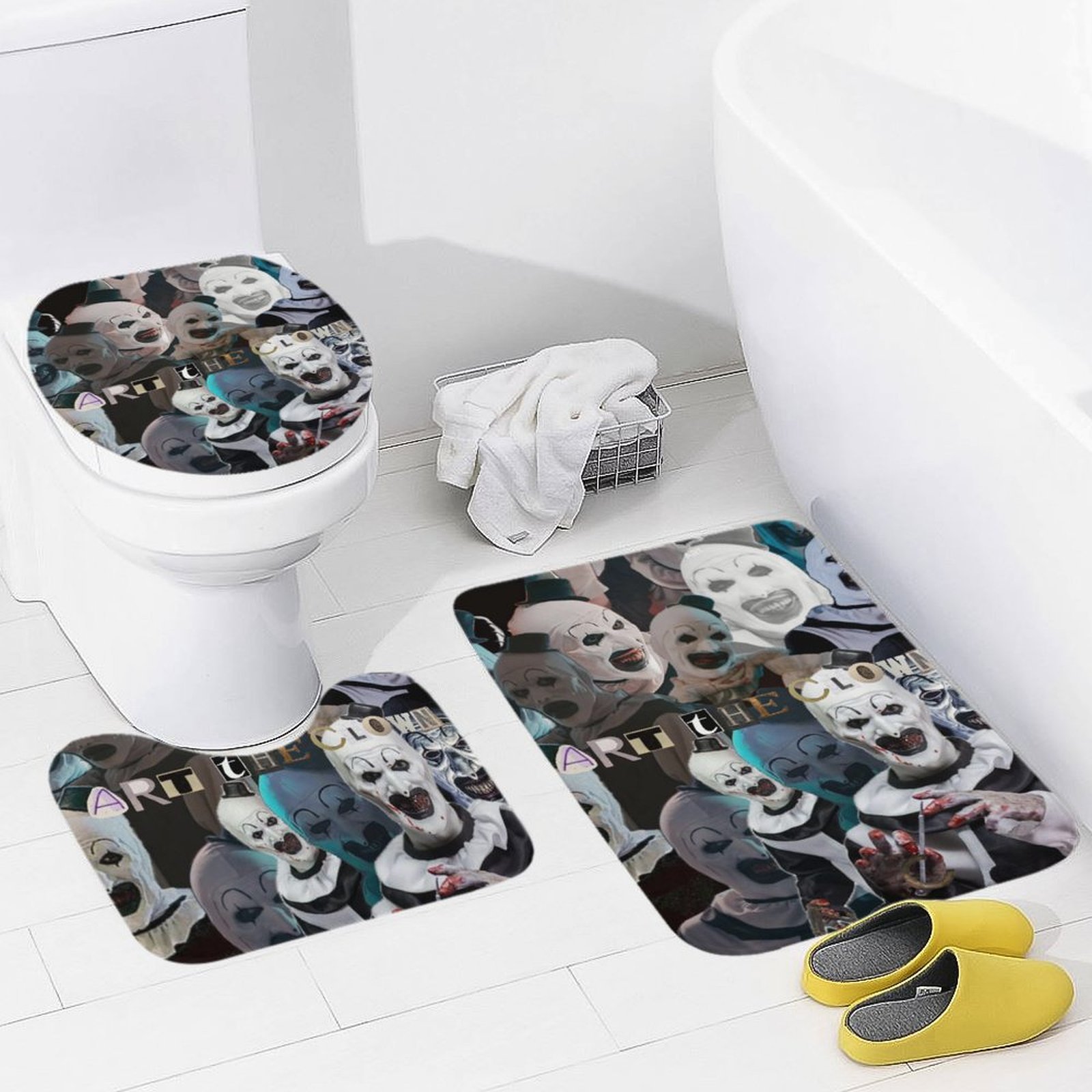 Art The Clown Bathroom Rug Set 3 Halloween Bath Mats Coral Velvet Cover ...