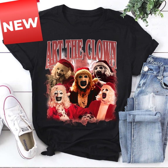 Art The Clown Christmas Retro Shirt Christmas Shirt Horror Movie Merch ...