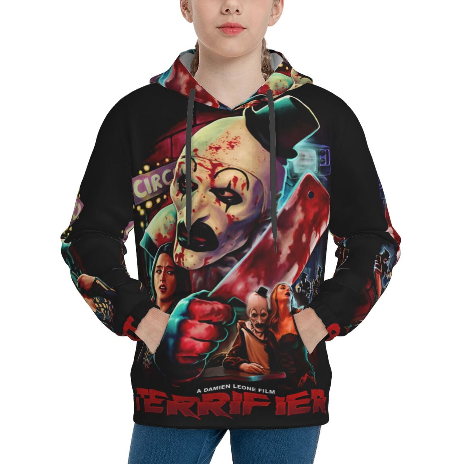 Art The Clown Hoodie Lightweight Pullover Halloween Graphic Hooded ...