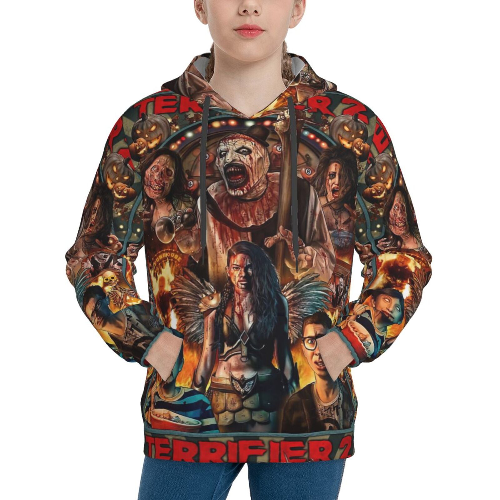 Art The Clown Hoodie Lightweight Pullover Halloween Graphic Hooded ...