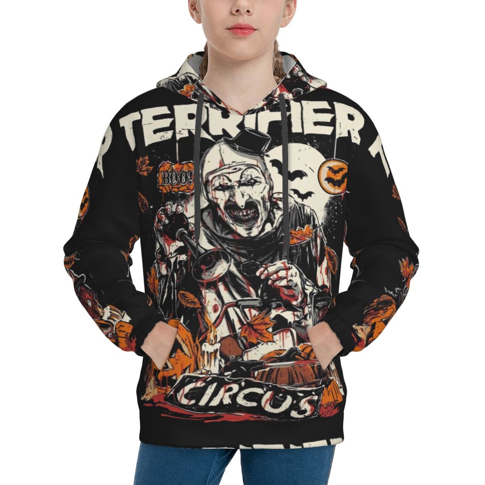 Art The Clown Hoodie Lightweight Pullover Halloween Graphic Hooded ...