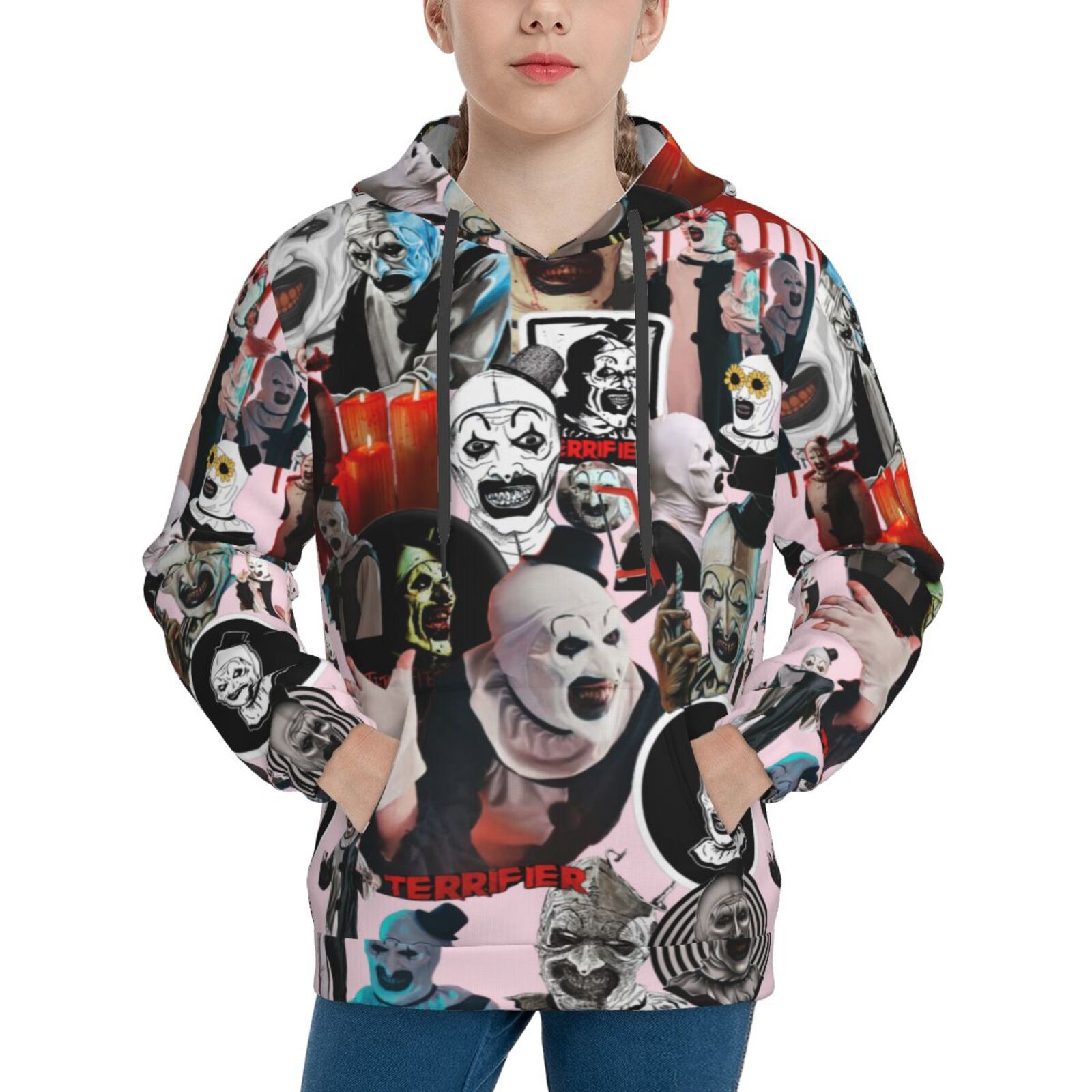 Art The Clown Hoodie Lightweight Pullover Halloween Graphic Hooded ...