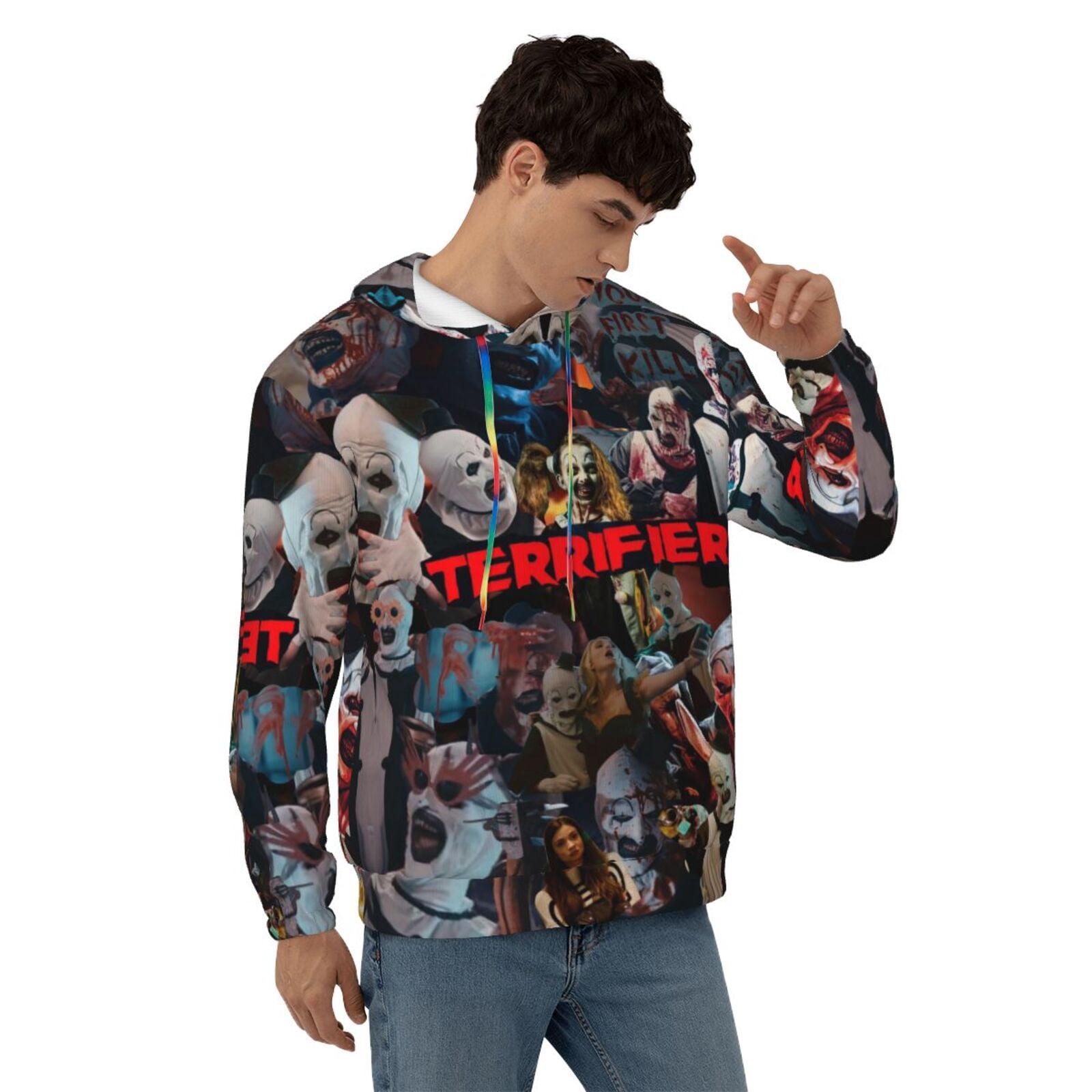 Art The Clown Hoodie Lightweight Pullover Halloween Graphic Hooded ...