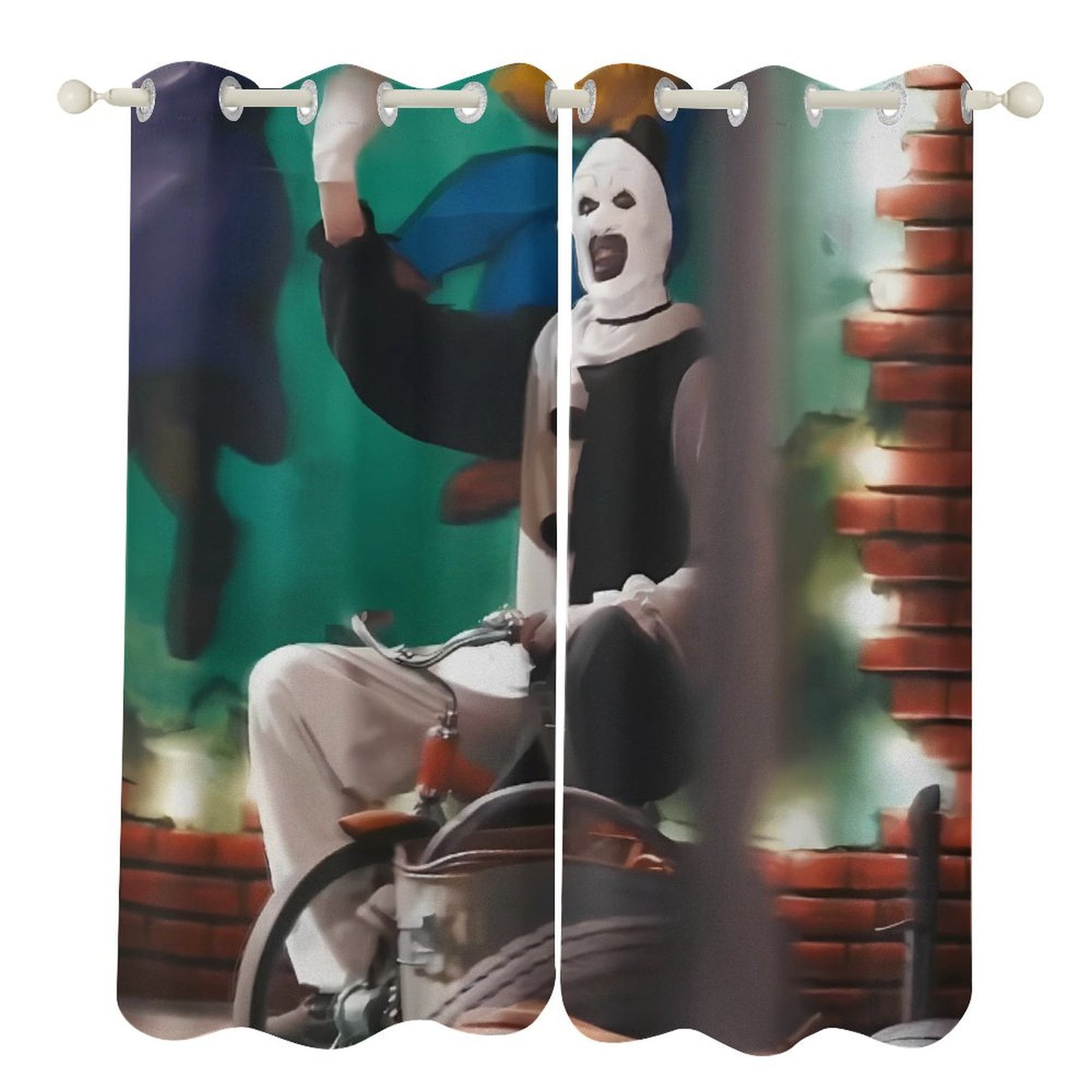Art The Clown Perforated Curtain Blackout Thermal Insulated Drapes ...