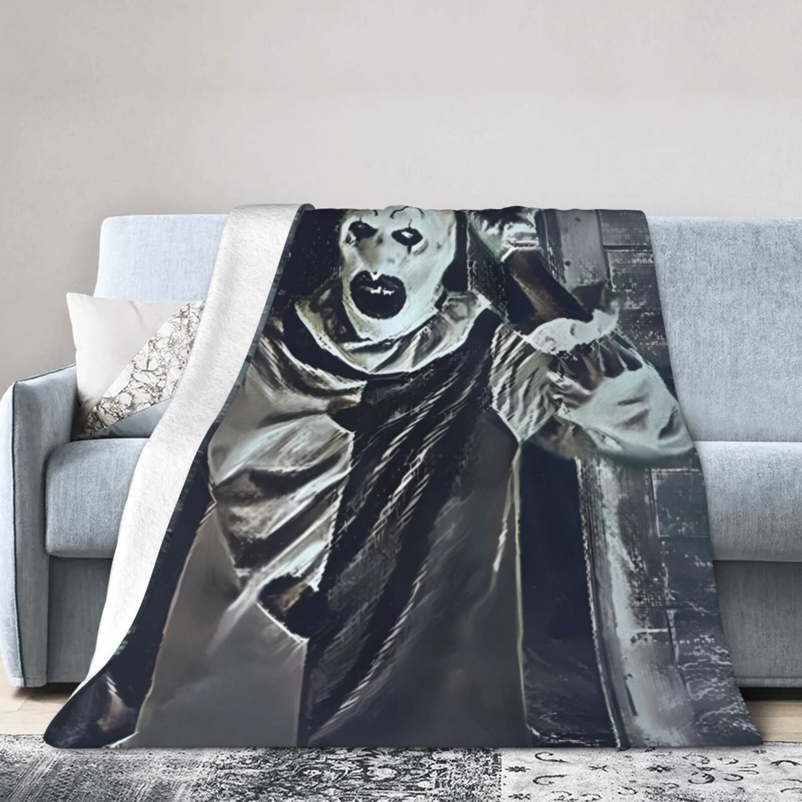 Art The Clown Throw Blanket, All Season Decorative Soft Cozy Fleece ...