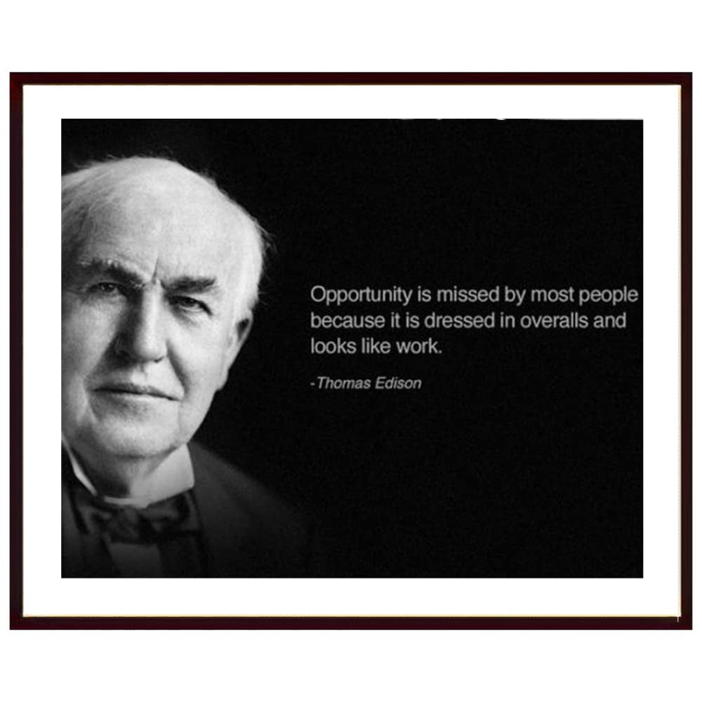 Art Thomas Edison Motivational Quote Photo Frame |Matt Finished Print ...