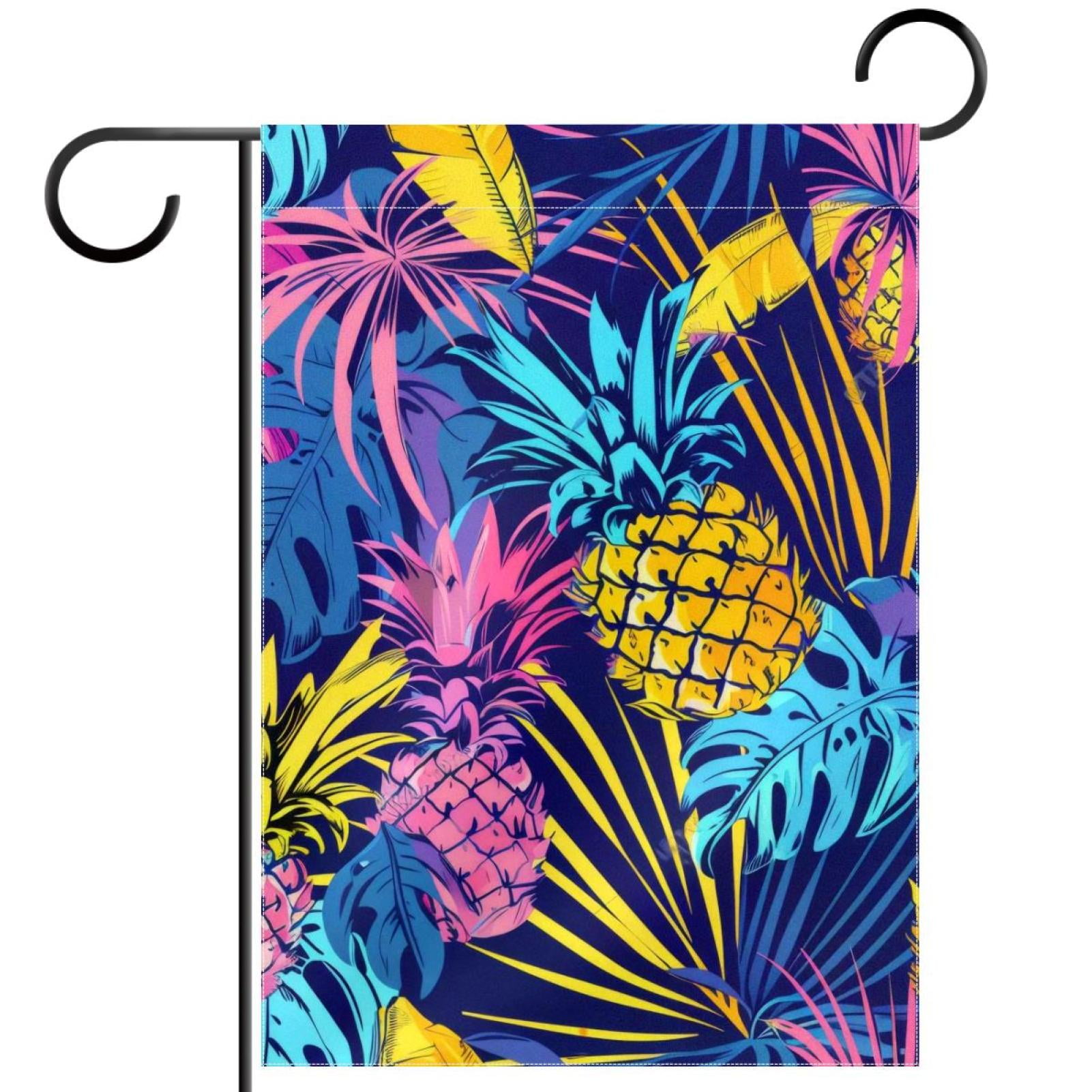 Art Tropical Palm Trees Leaves Pineapples Welcome Garden Flags, 12 x 18 ...