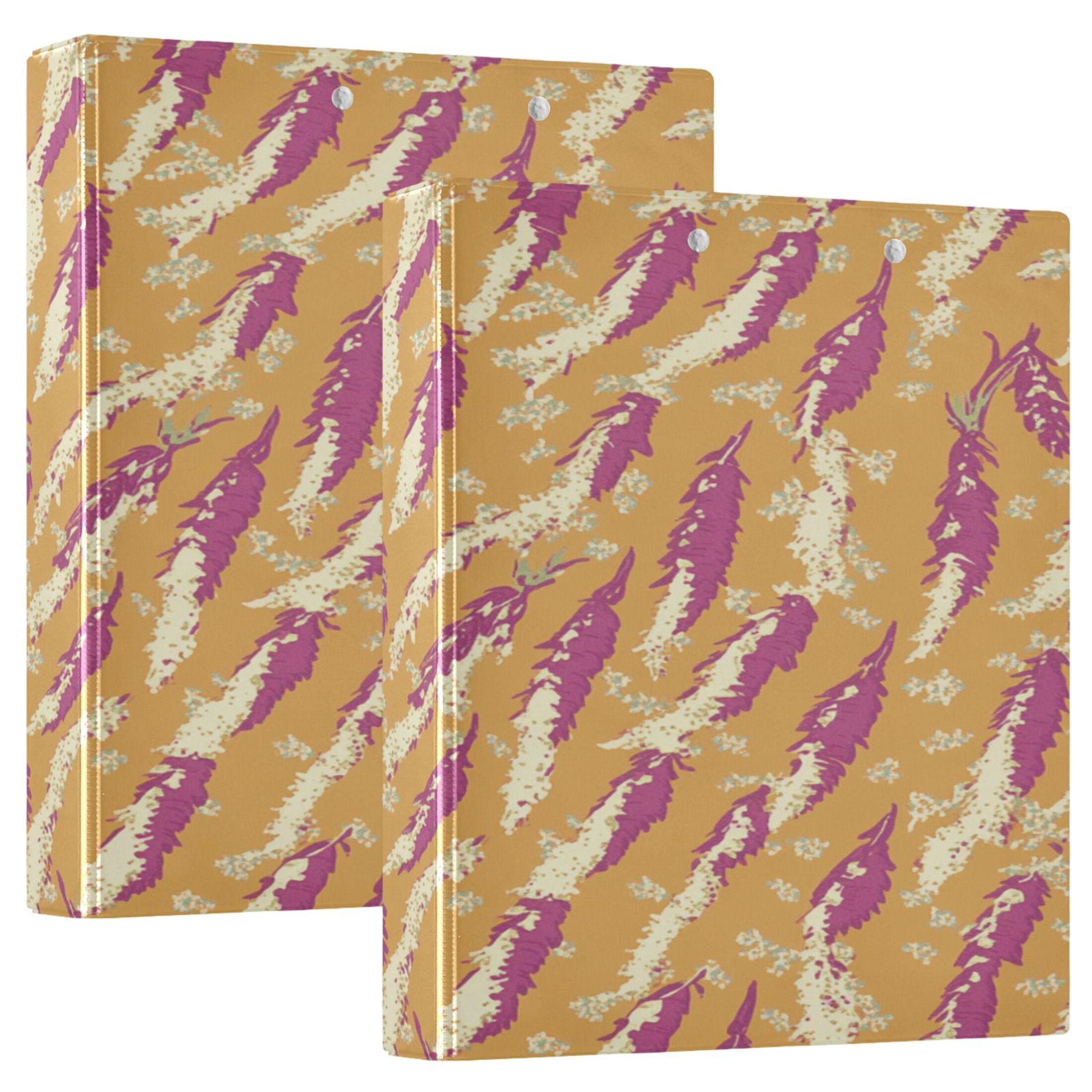 Art Vegetables Pattern 12.4x10.6in PVC Round Ring Binder, D-Ring 3-Hole ...