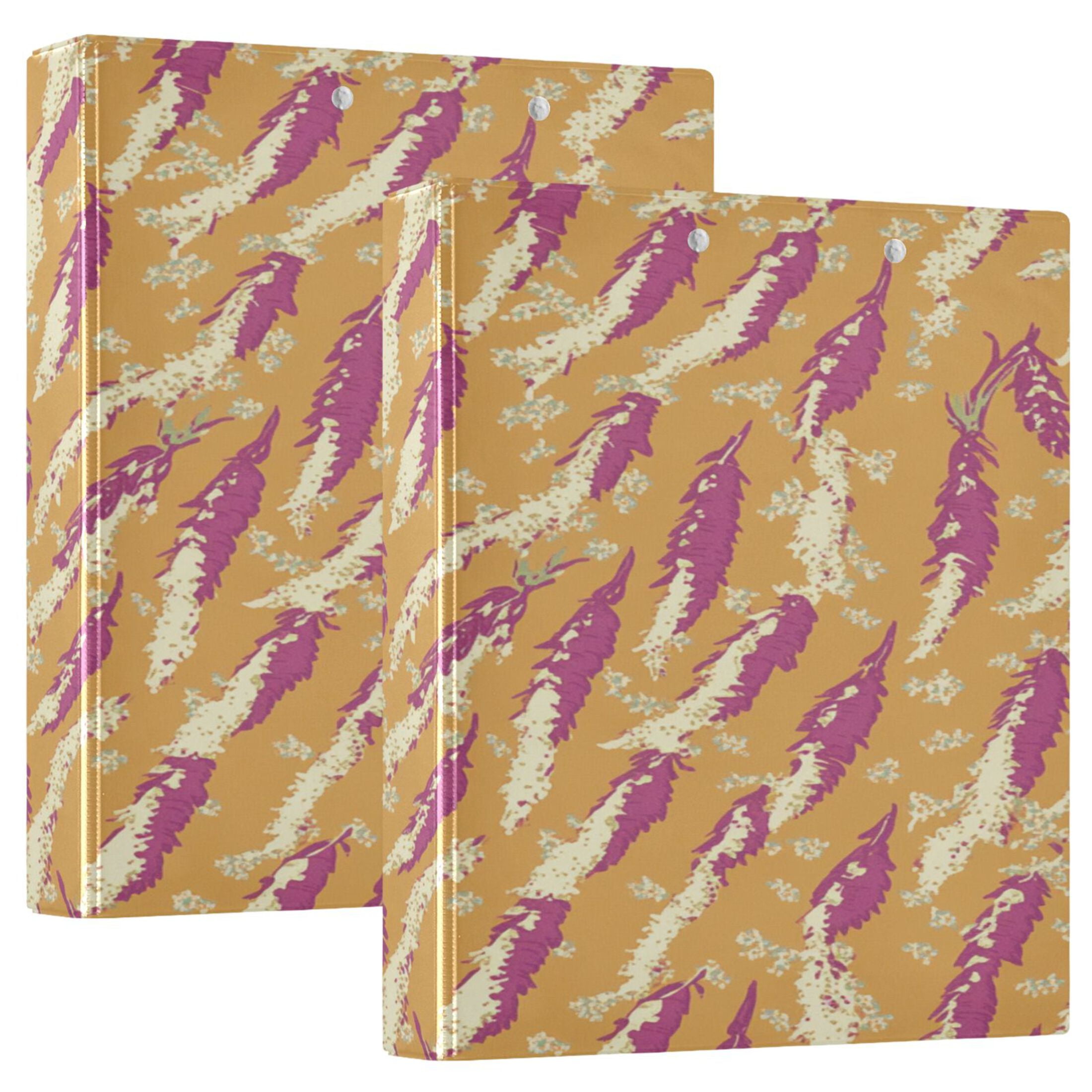 Art Vegetables Pattern 12.4x10.6in PVC Round Ring Binders, 2-Pack, D ...