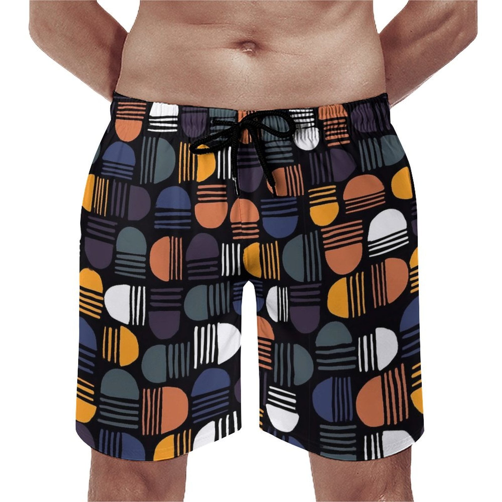 Art Vintage Geometric Board Shorts Turquoise Scales Cute Beach Short ...