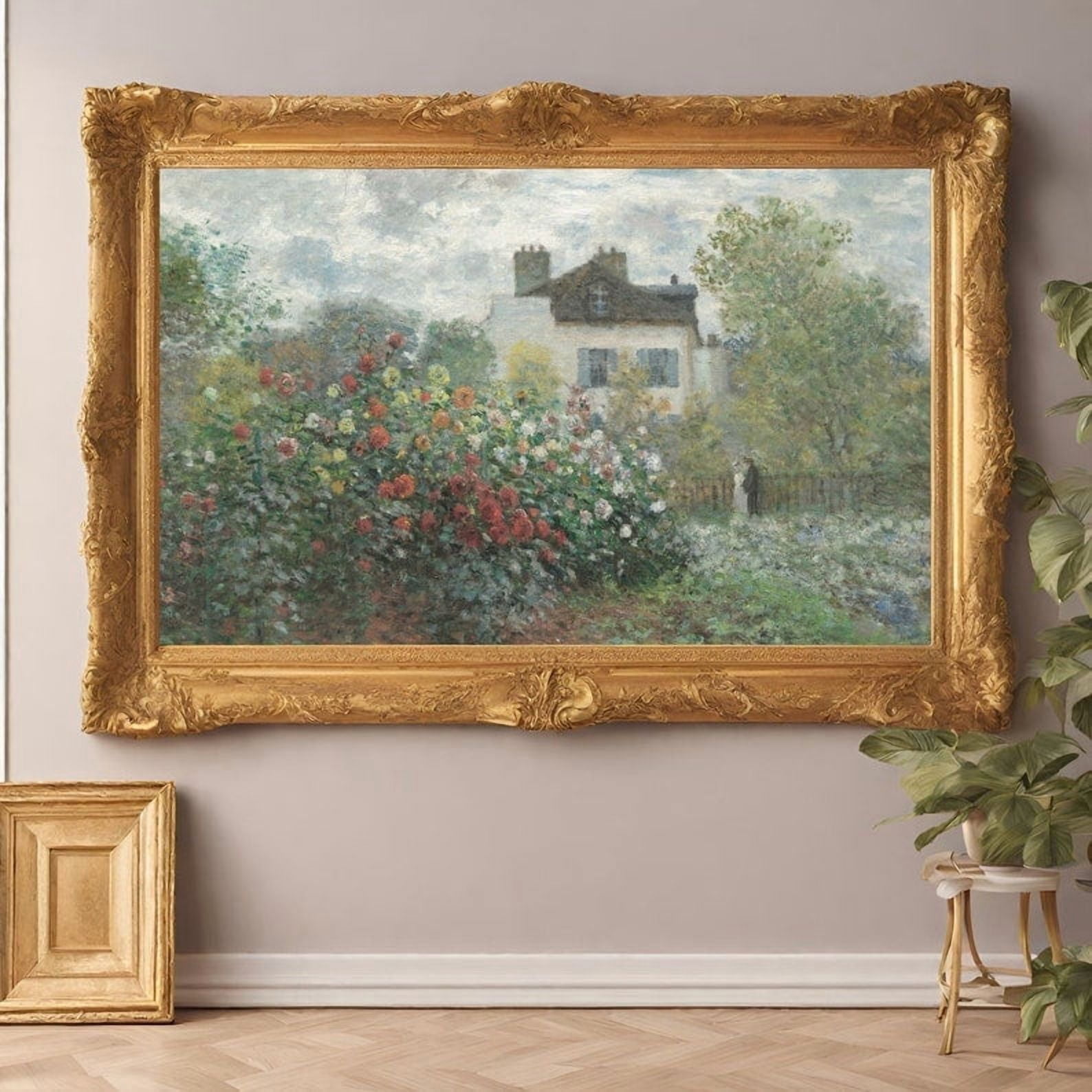 Art Vintage Monet Cottagecore Art Print Cottage Rose Garden Farmhouse ...