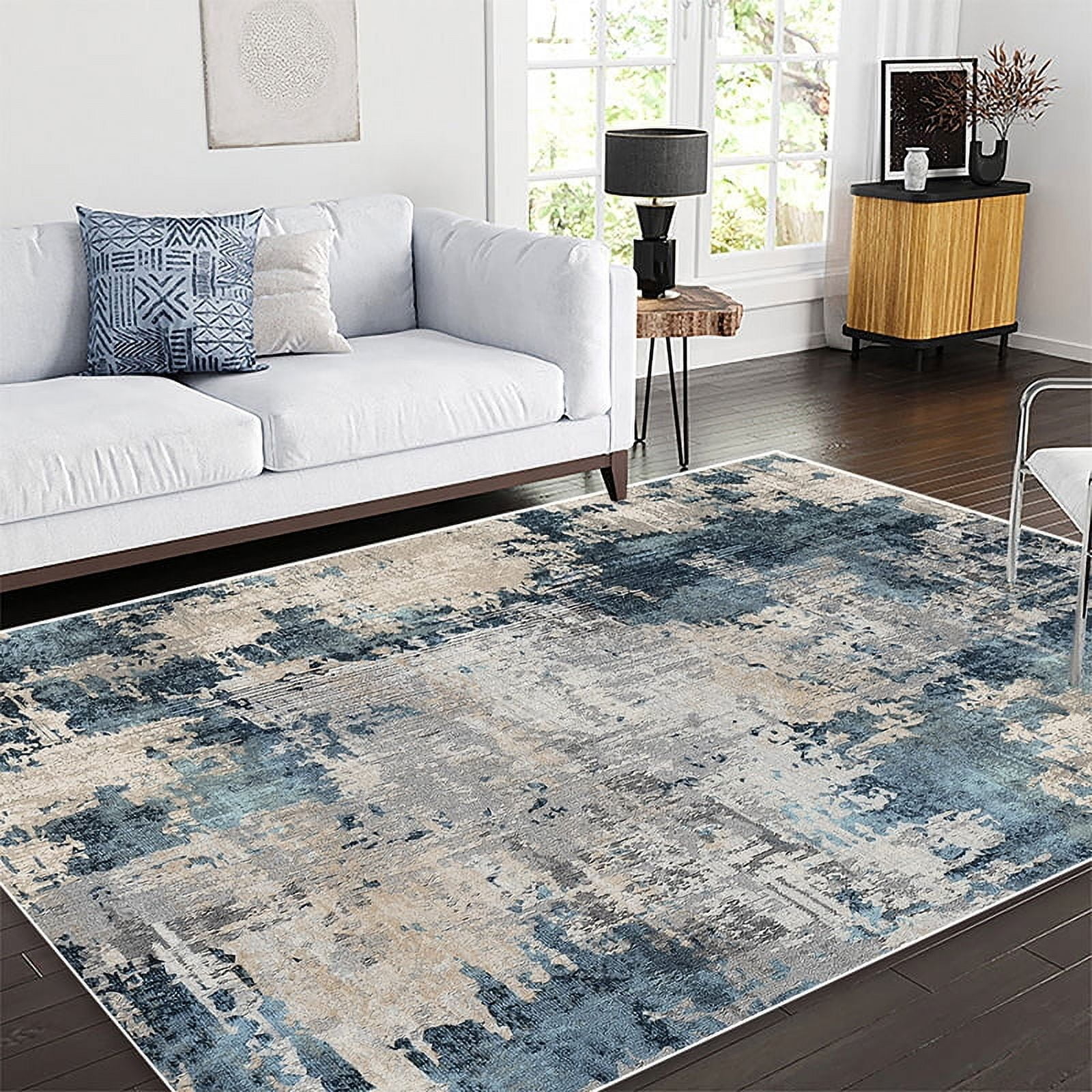 Art Washable Non-slip Carpets for Living Room Large Bedroom Fluffy Rug ...