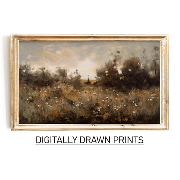 Art Wildflower Field Spring Flower Meadow Vintage Painting Art Home ...