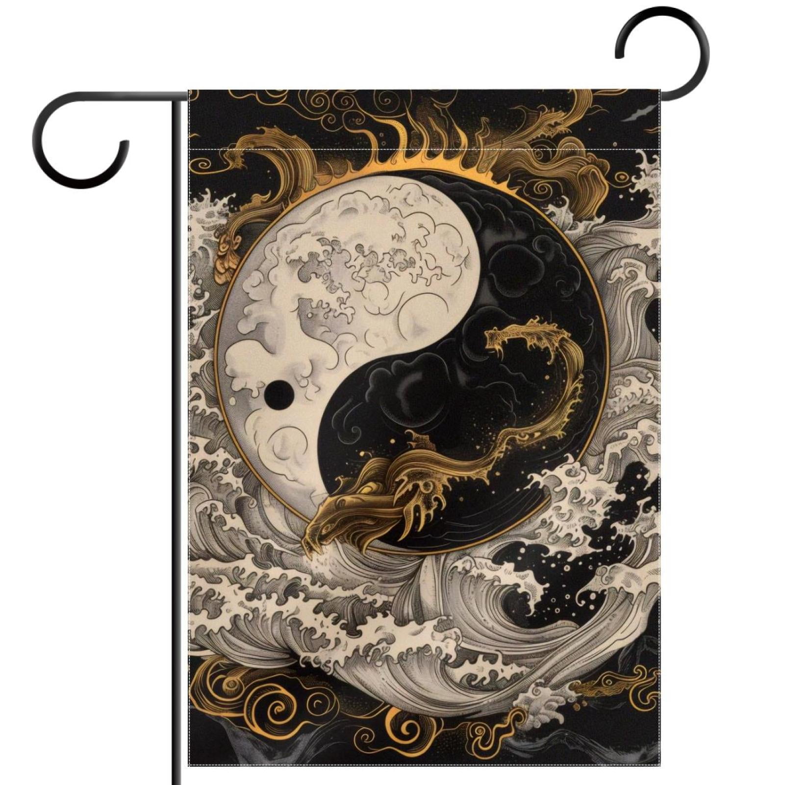 Art Yin Yang Symbol Garden Flag Double Sided House Flag for Outdoor ...