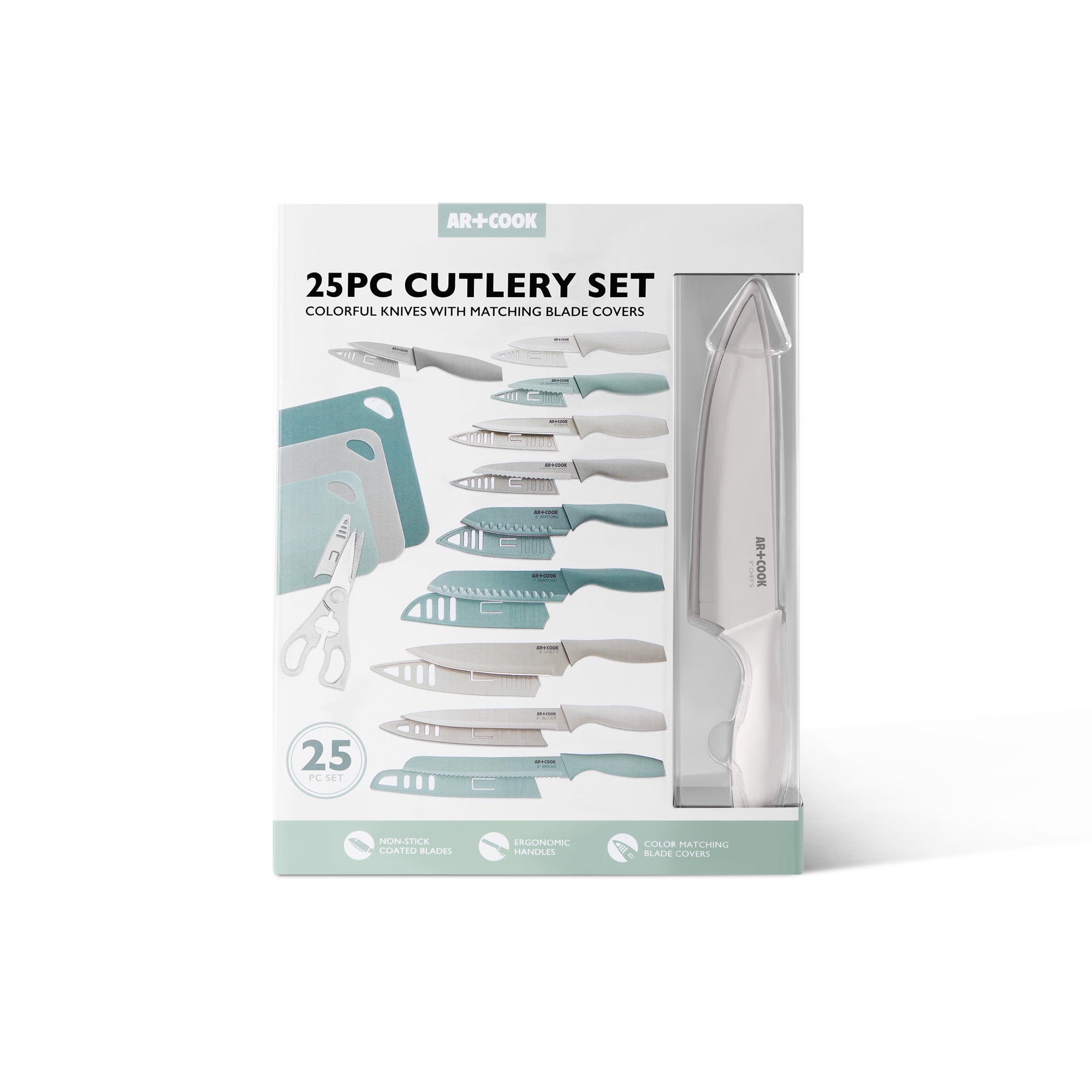 Art and Cook 25 Piece Cutlery Set - Stainless Steel Blades - Walmart.com