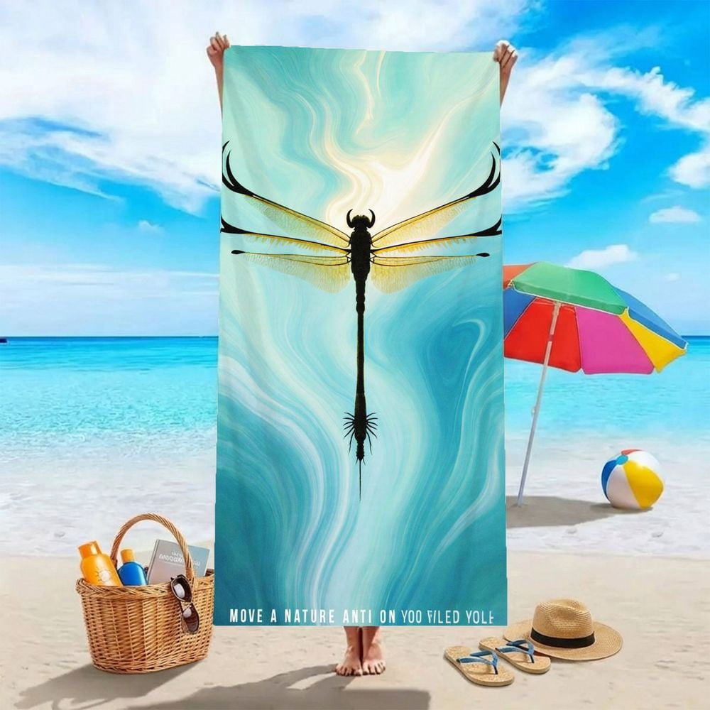 Art bow print beach towel, watercolor marble pattern large microfiber ...