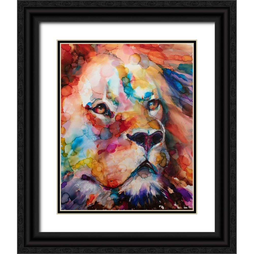 Art by Leslie Franklin 12x14 Black Ornate Wood Framed with Double ...