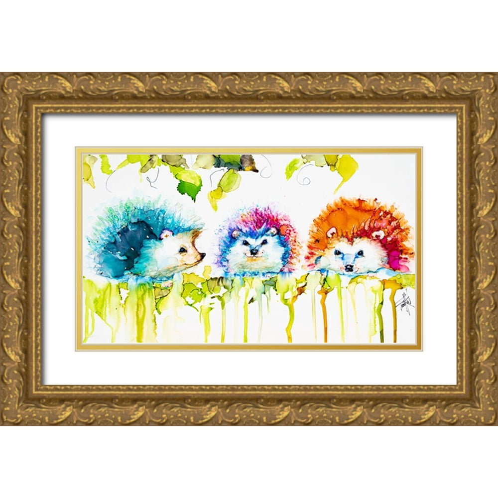Art by Leslie Franklin 24x15 Gold Ornate Wood Framed with Double ...