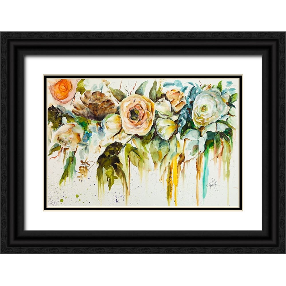Art by Leslie Franklin 24x17 Black Ornate Wood Framed with Double ...