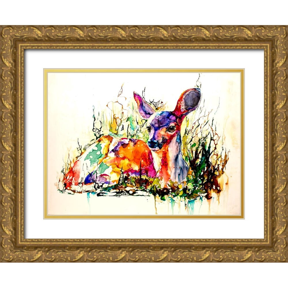 Art by Leslie Franklin 32x25 Gold Ornate Wood Framed with Double ...