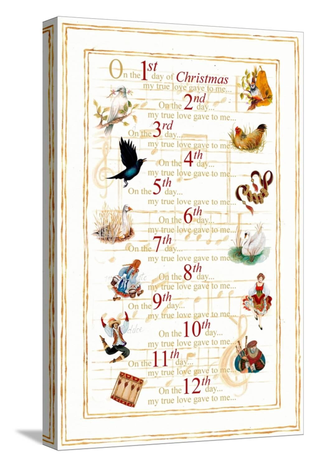 Art.com 12 Days of Christmas (vertical) Stretched Canvas Print Wall Art ...