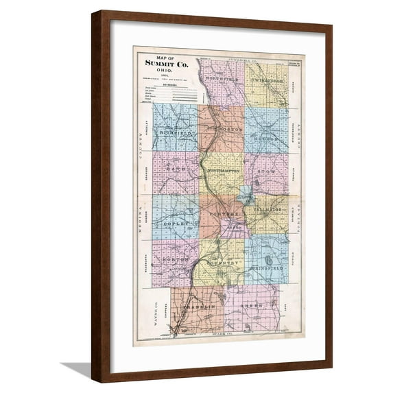 Art.com 1891, Summit County Map, Ohio, United States Giclee Print ...