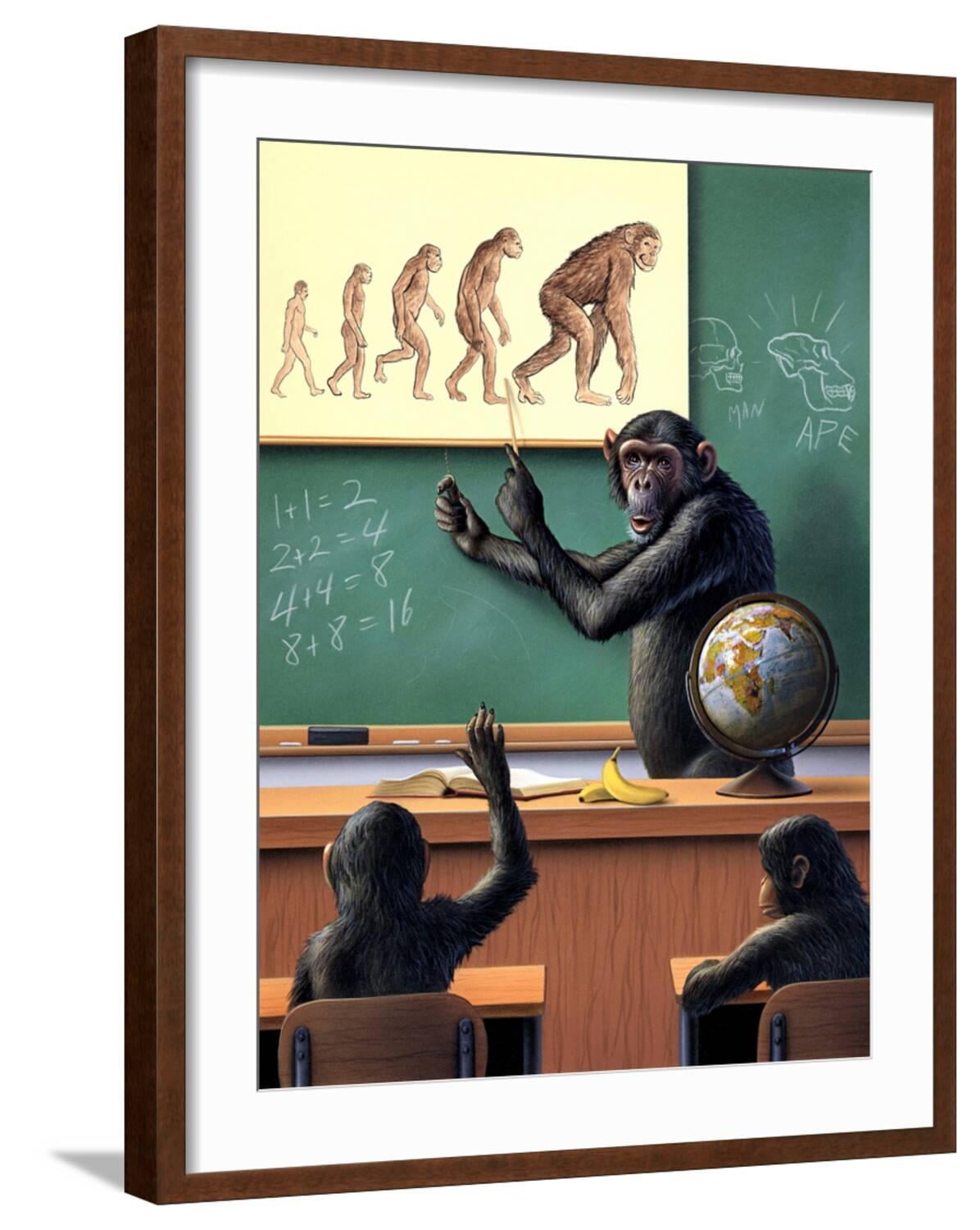 Art.com A Humorous View of the Reverse Evolution of Man Art Print ...