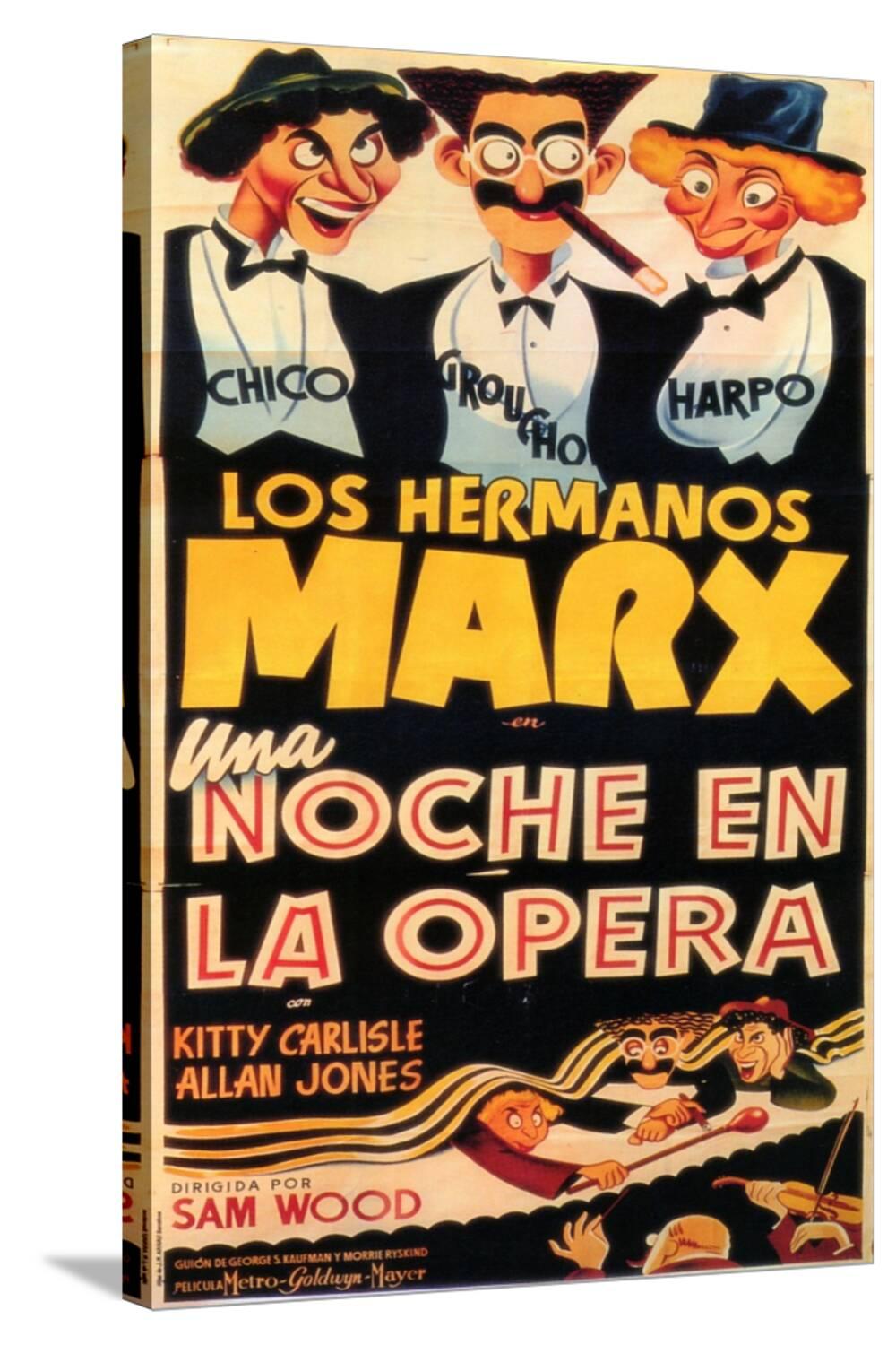 Art.com A Night At The Opera, Spanish Movie Poster, 1935 Stretched ...