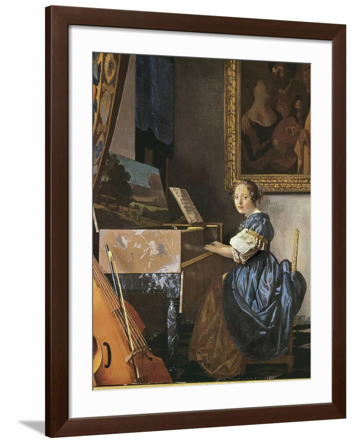Art.com A Young Woman Seated at a Virginal Art Print by Johannes ...