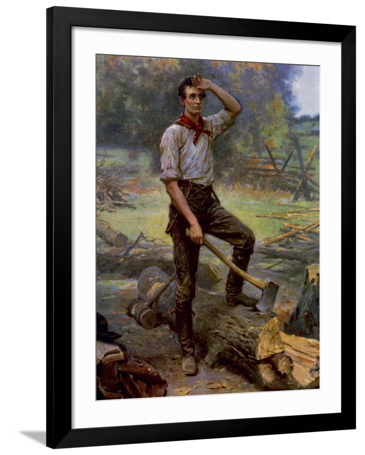 Art.com Abraham Lincoln Depicted as a Frontier Rail Splitter in 1909 ...