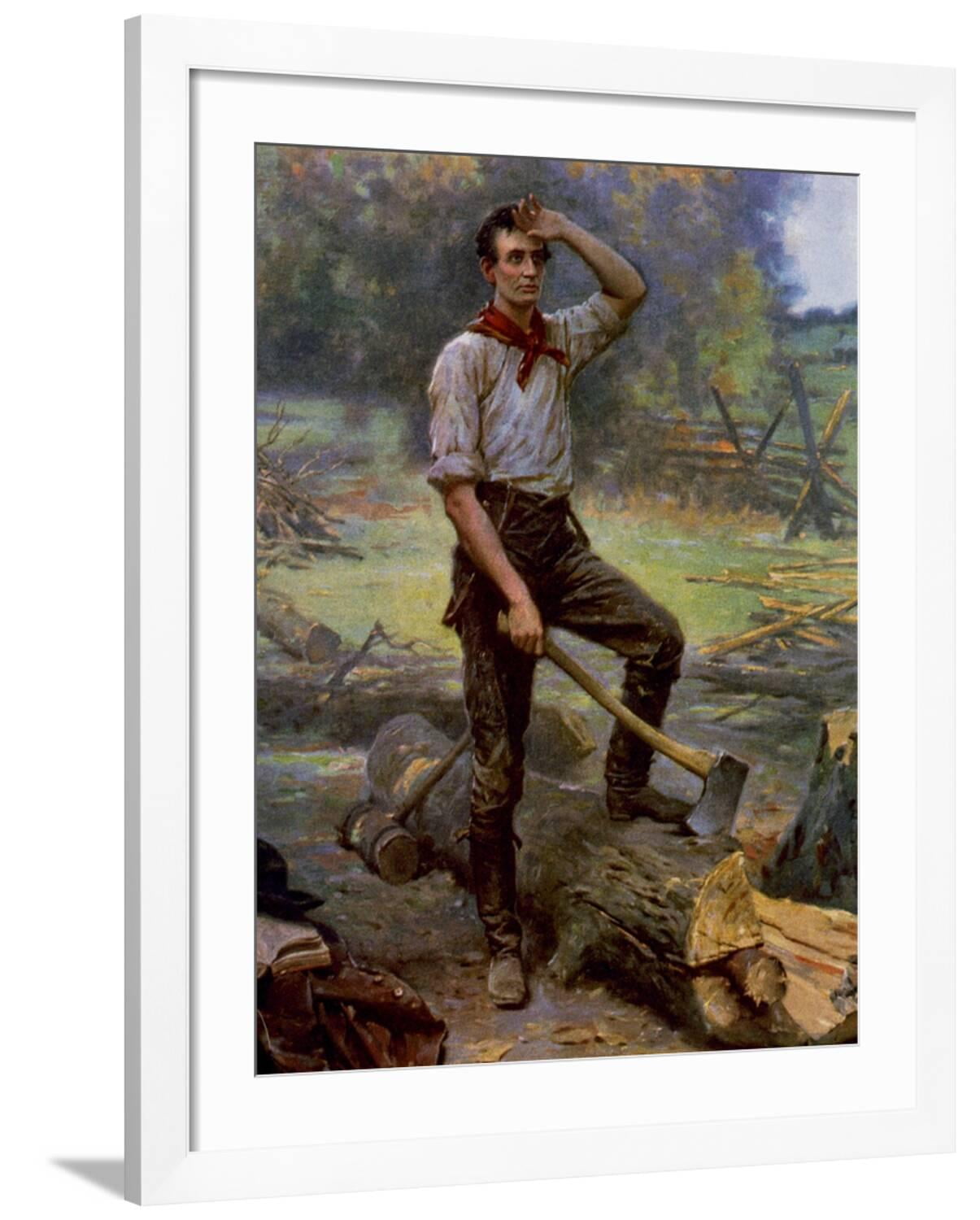 Art.com Abraham Lincoln Depicted as a Frontier Rail Splitter in 1909 ...